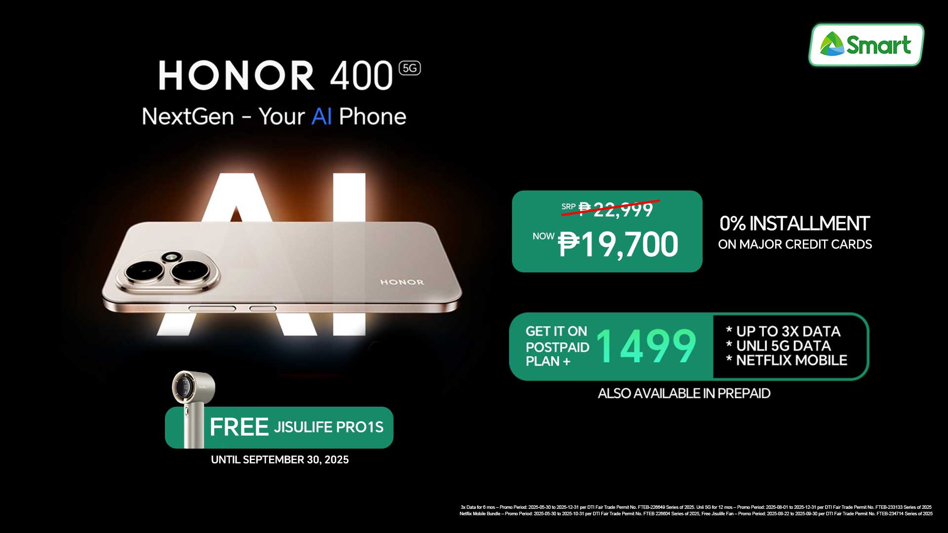 HONOR 400 Now Available Nationwide with Smart Signature Plan Plus 1499 ...