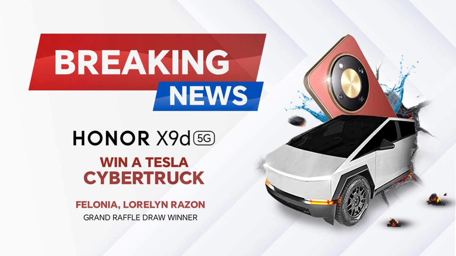 BREAKING NEWS: HONOR X9d 5G Buyer Wins Brand-New Tesla Cybertruck ...